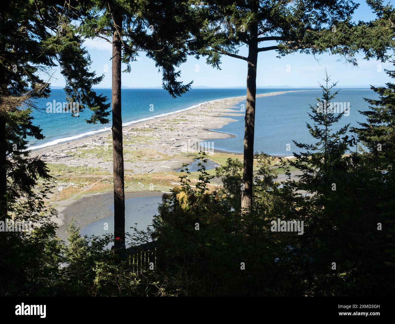 Scenic view of Dungeness Spit, the longest sand spit in the US ...