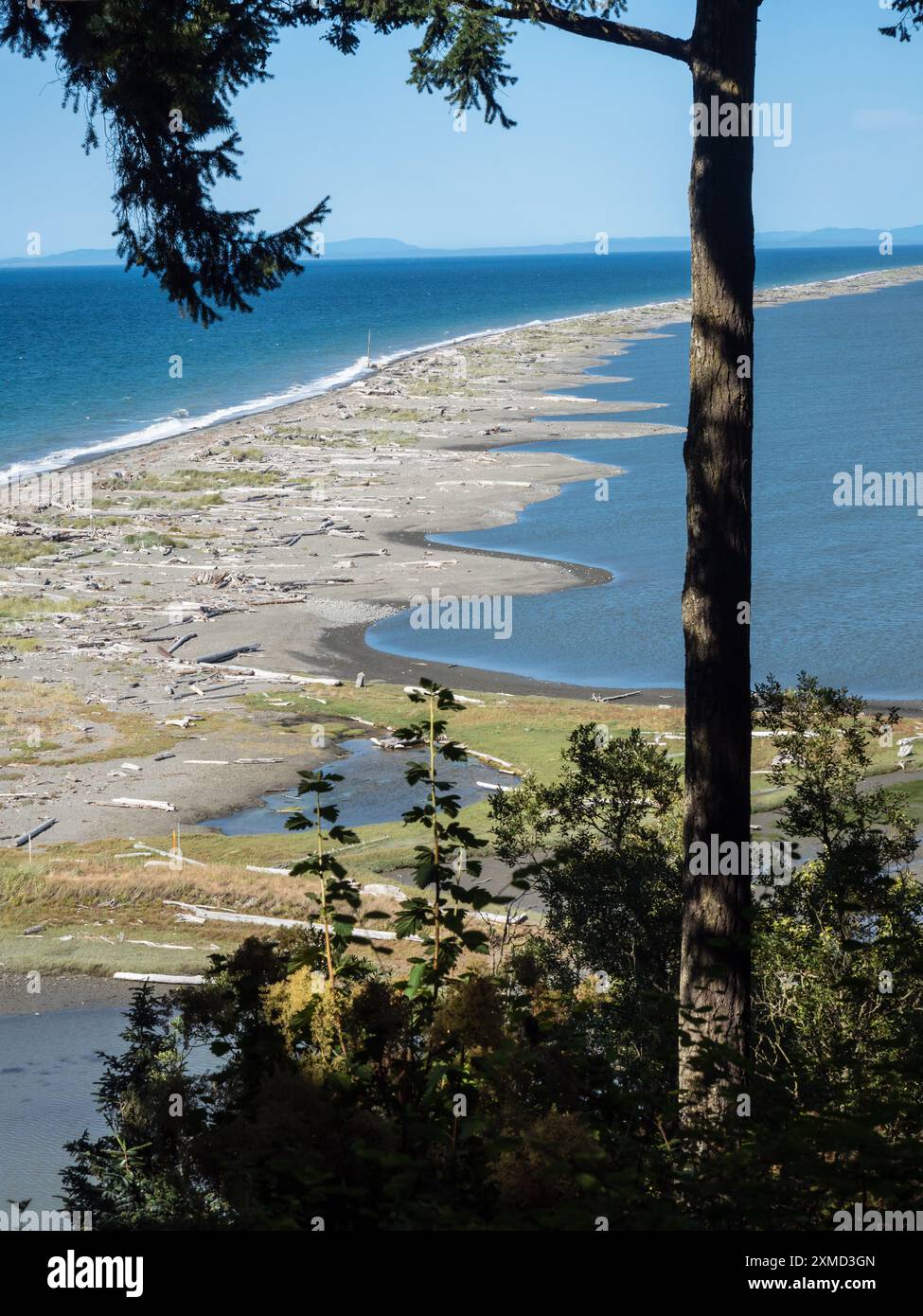 Scenic view of Dungeness Spit, the longest sand spit in the US ...