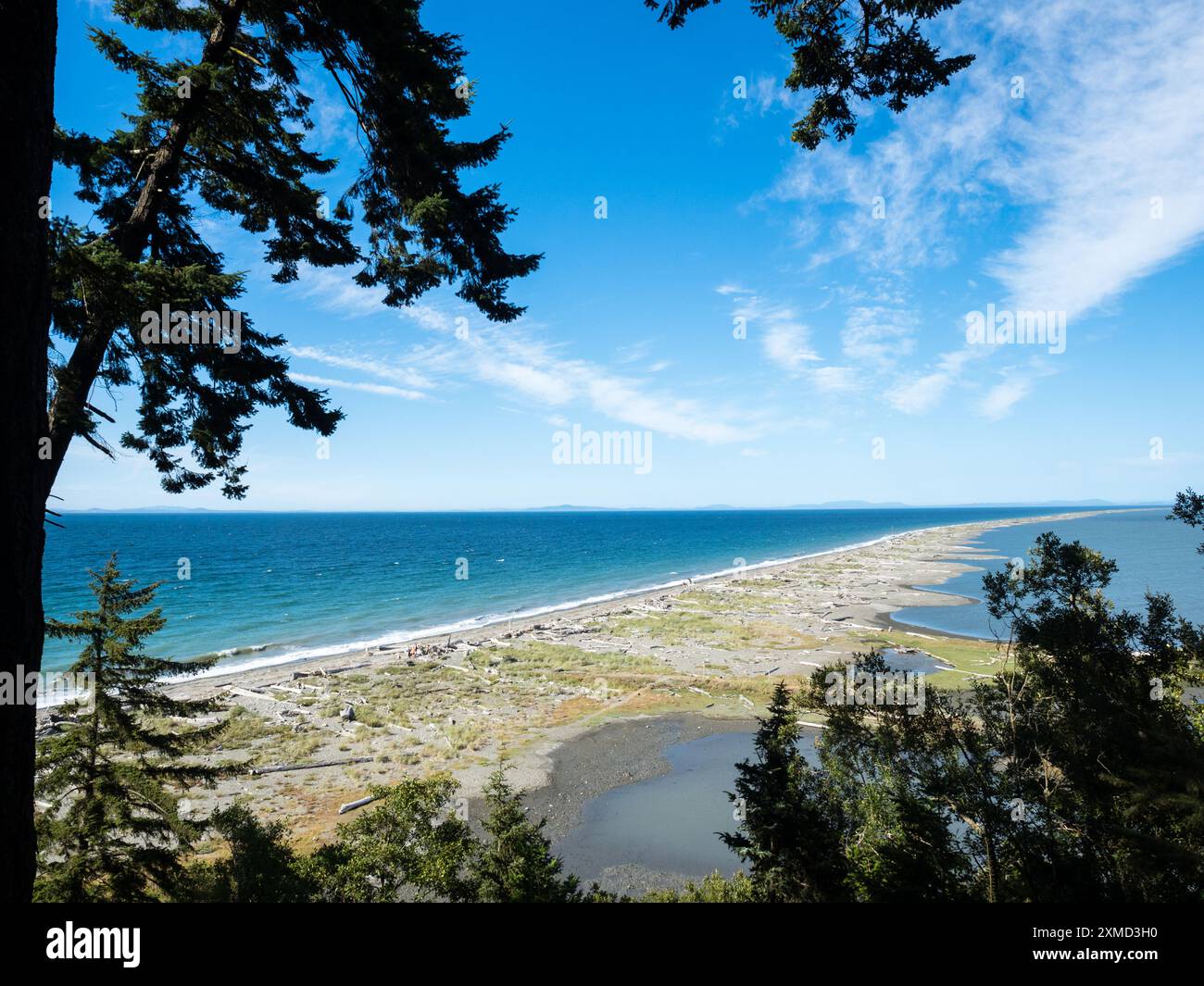 Scenic view of Dungeness Spit, the longest sand spit in the US ...