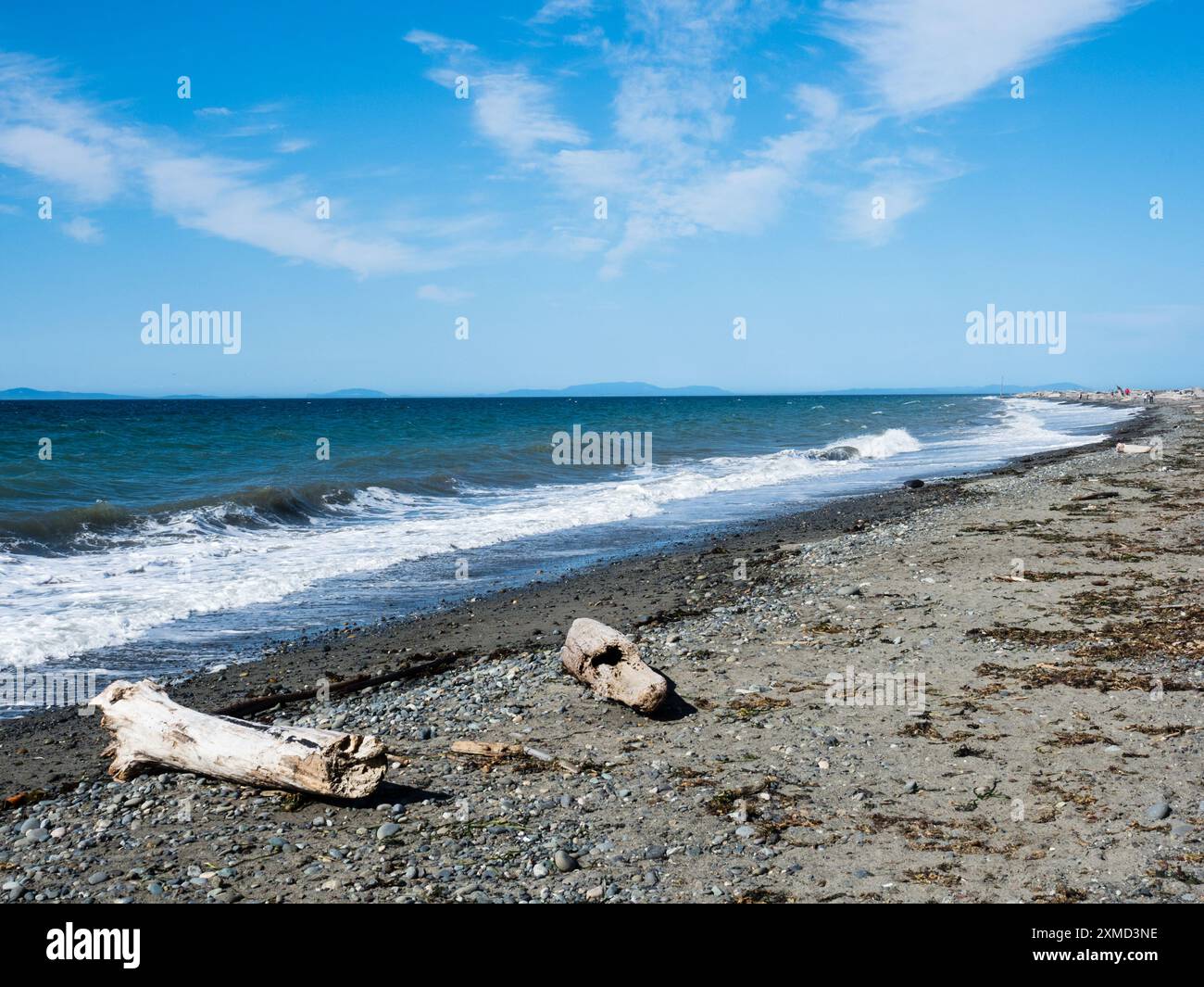 Scenic beach on the Dungeness Spit, the longest sand spit in the US ...