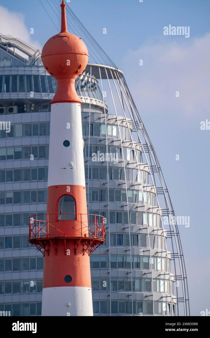 Skyline of Bremerhaven, Atlantic Sail City Hotel skyscraper, front ...