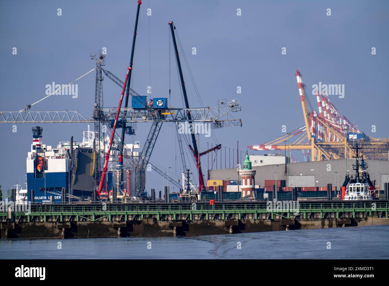 Car carrier ship, GOLIATH LEADER, at the general cargo terminal ...