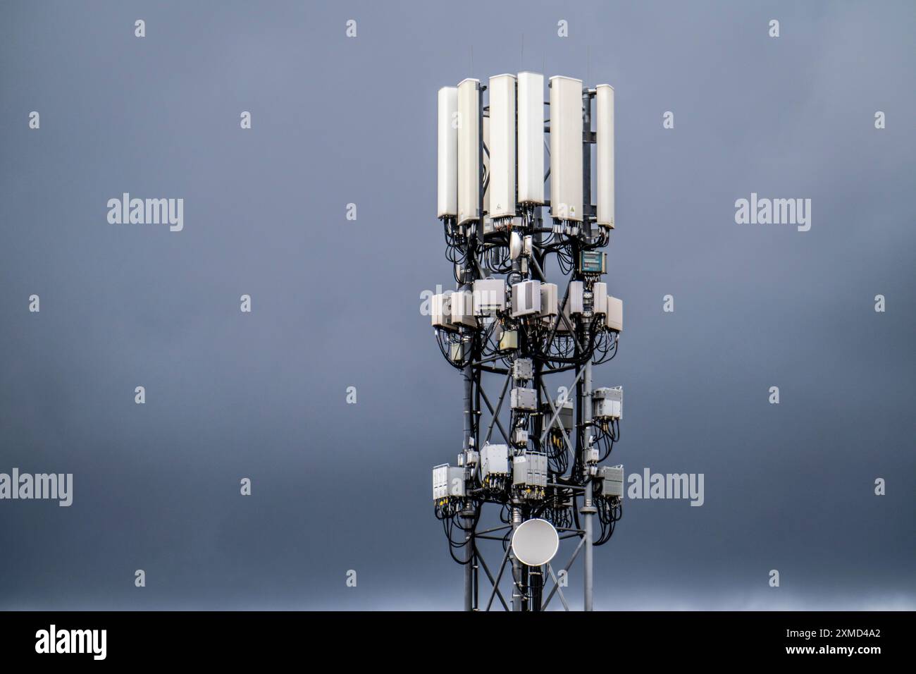 Mobile radio mast with various antenna systems, for mobile radio and other telecommunications ...