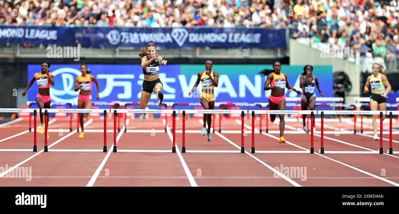 Femke BOL (Netherlands, Holland) leading the Women's 400m Hurdles Final at the 2024, IAAF ...