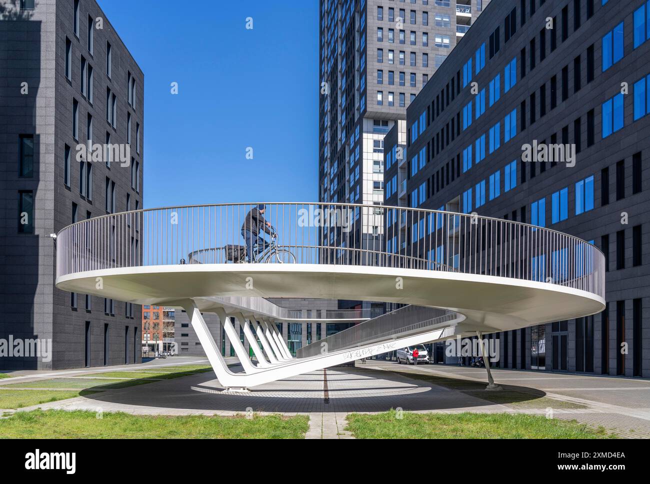The Parkbruk, cycle and pedestrian bridge in the city centre of Antwerp ...