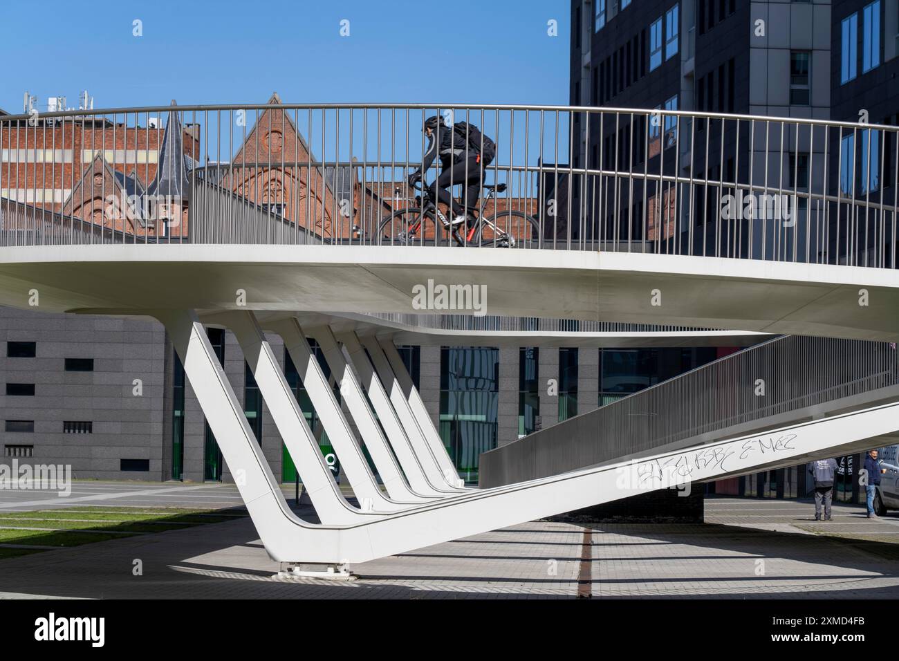 The Parkbruk, cycle and pedestrian bridge in the city centre of Antwerp ...