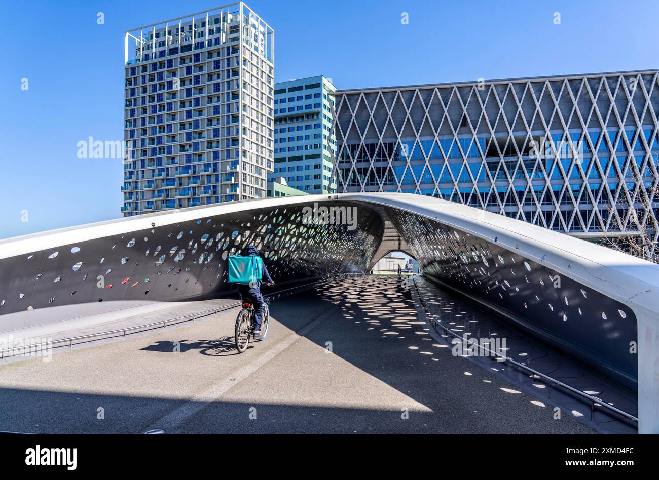 The Parkbruk, cycle and pedestrian bridge in the city centre of Antwerp ...