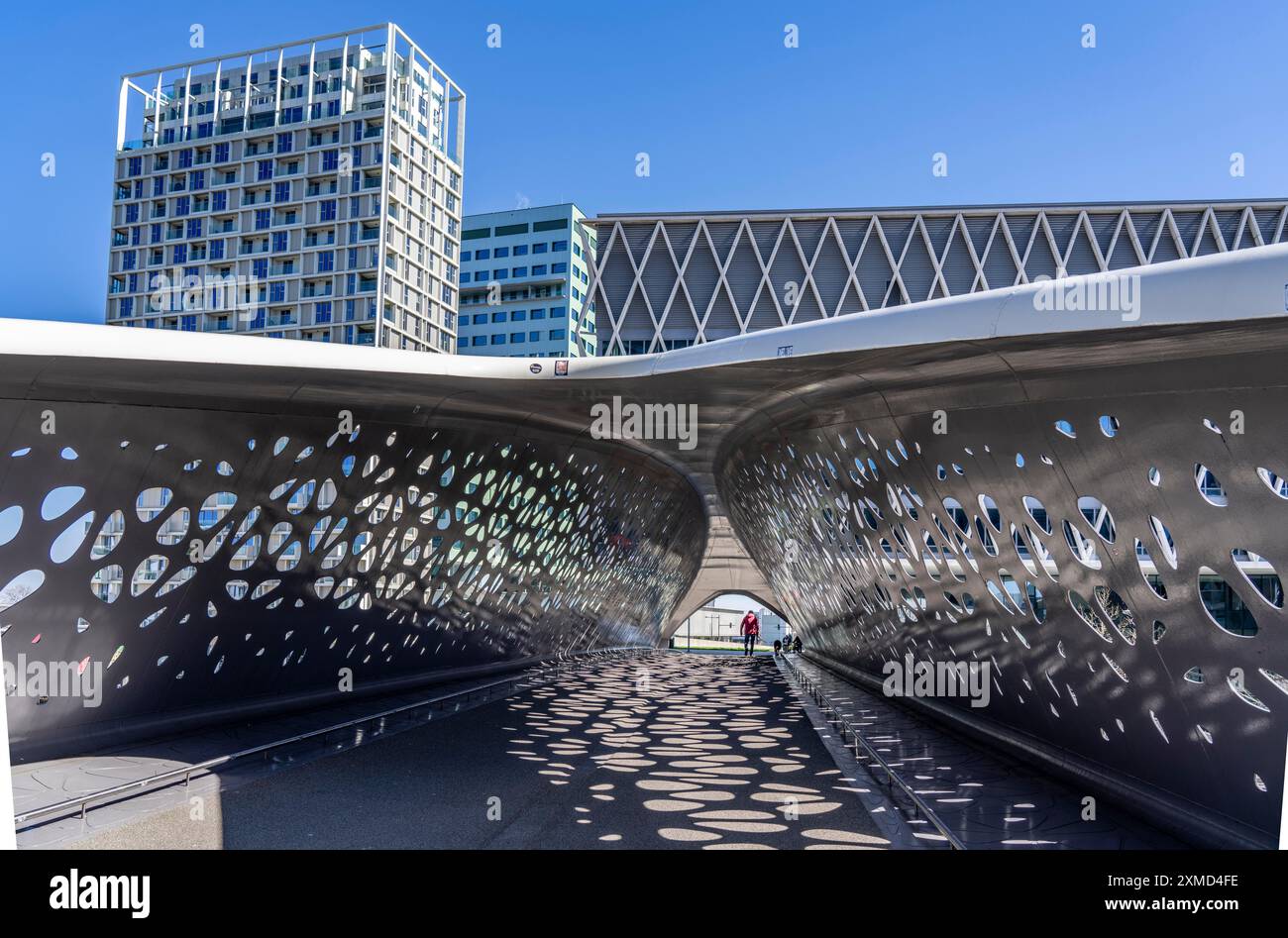 The Parkbruk, cycle and pedestrian bridge in the city centre of Antwerp ...