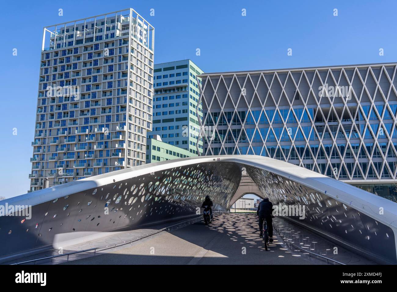 The Parkbruk, cycle and pedestrian bridge in the city centre of Antwerp ...