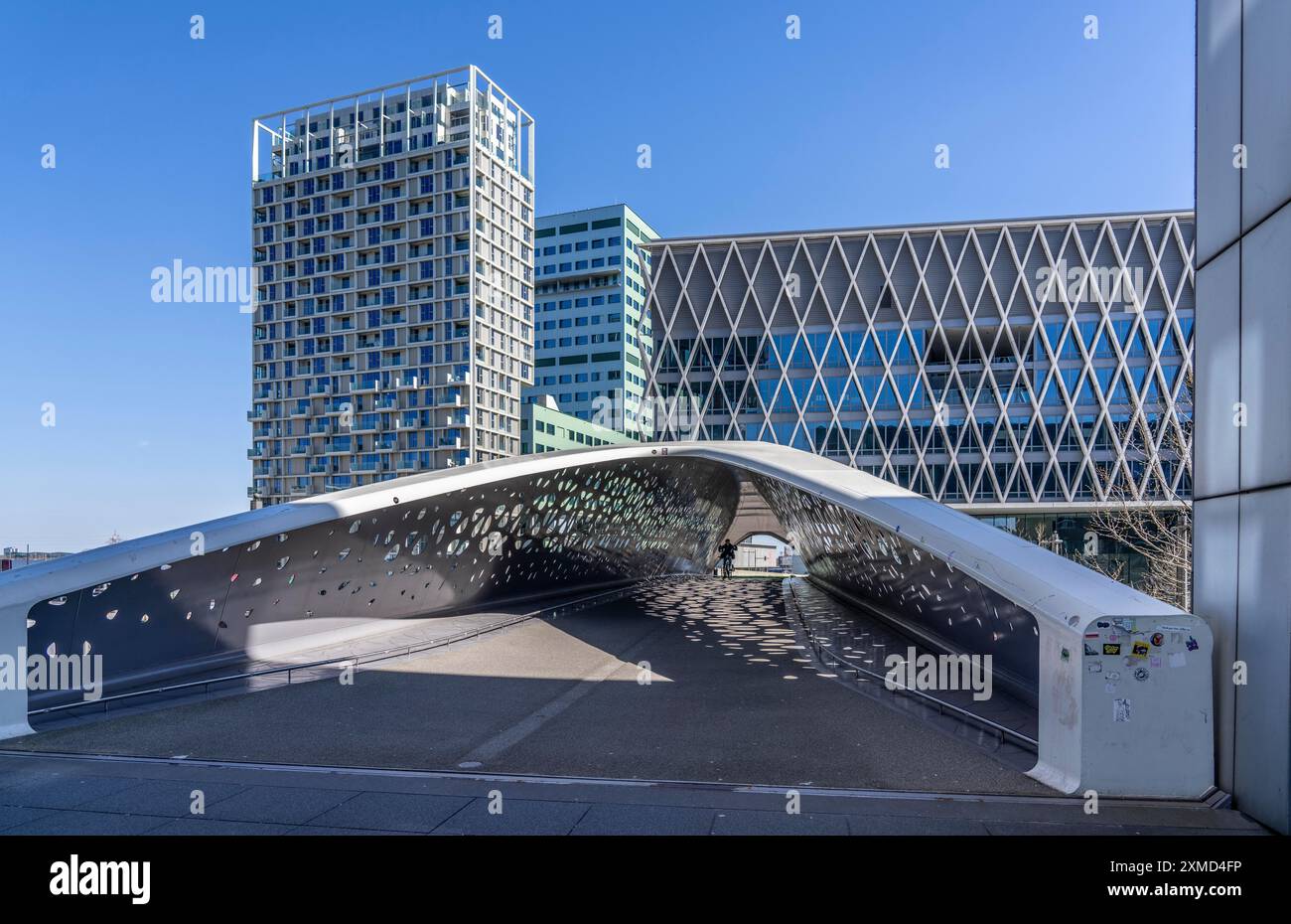 The Parkbruk, cycle and pedestrian bridge in the city centre of Antwerp ...