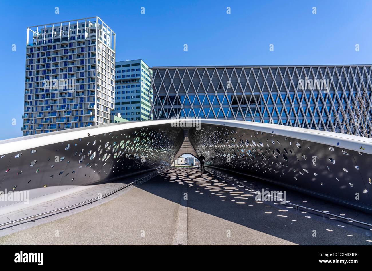 The Parkbruk, cycle and pedestrian bridge in the city centre of Antwerp ...