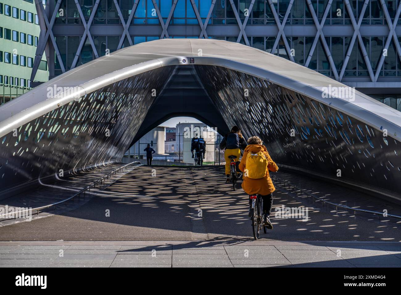 The Parkbruk, cycle and pedestrian bridge in the city centre of Antwerp ...