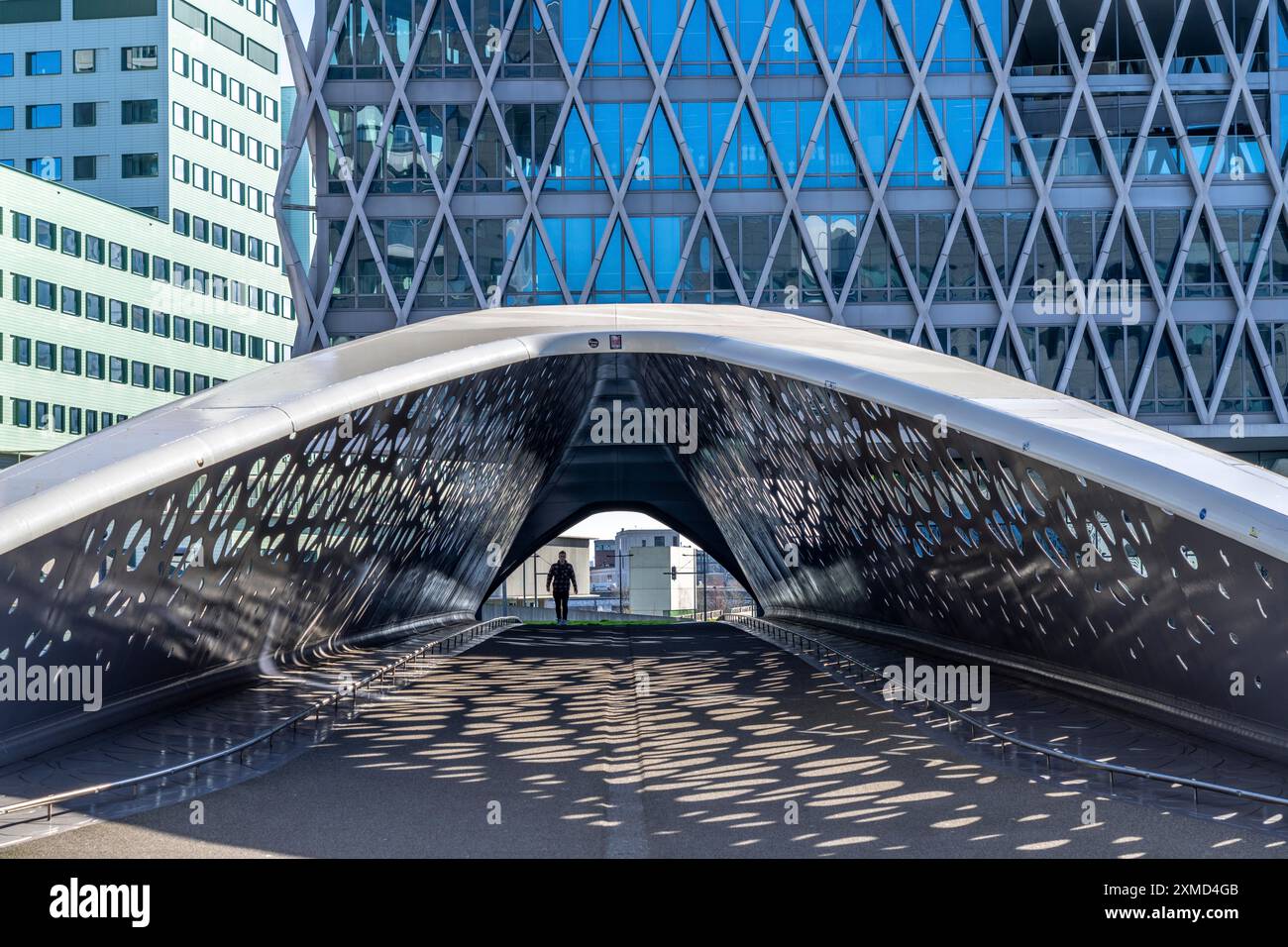 The Parkbruk, cycle and pedestrian bridge in the city centre of Antwerp ...