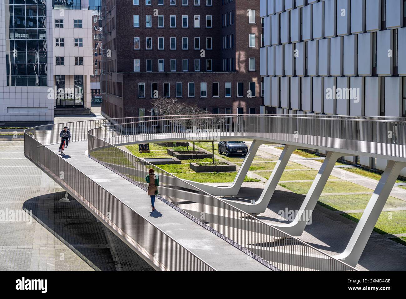 The Parkbruk, cycle and pedestrian bridge in the city centre of Antwerp ...