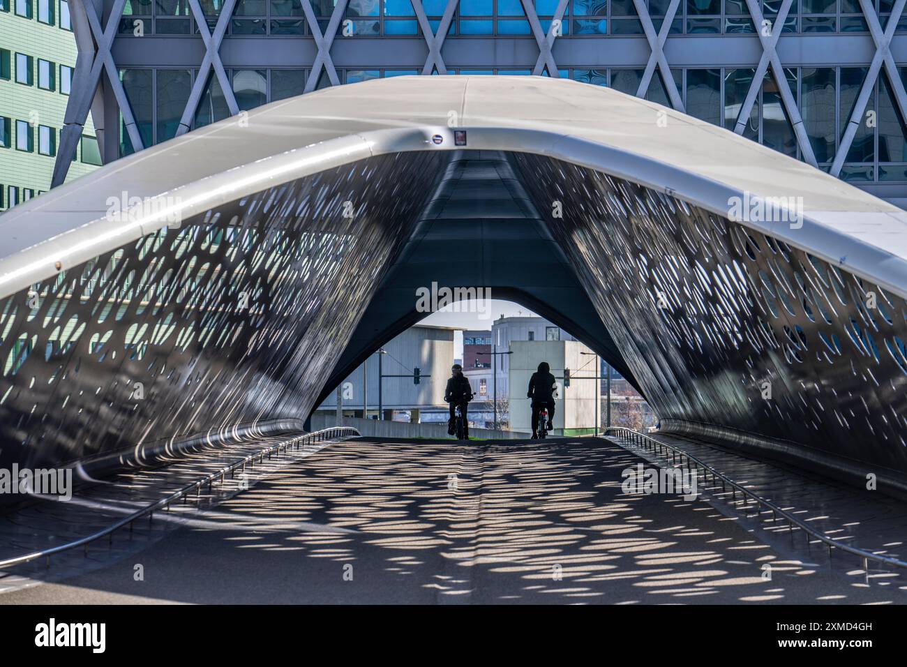 The Parkbruk, cycle and pedestrian bridge in the city centre of Antwerp ...