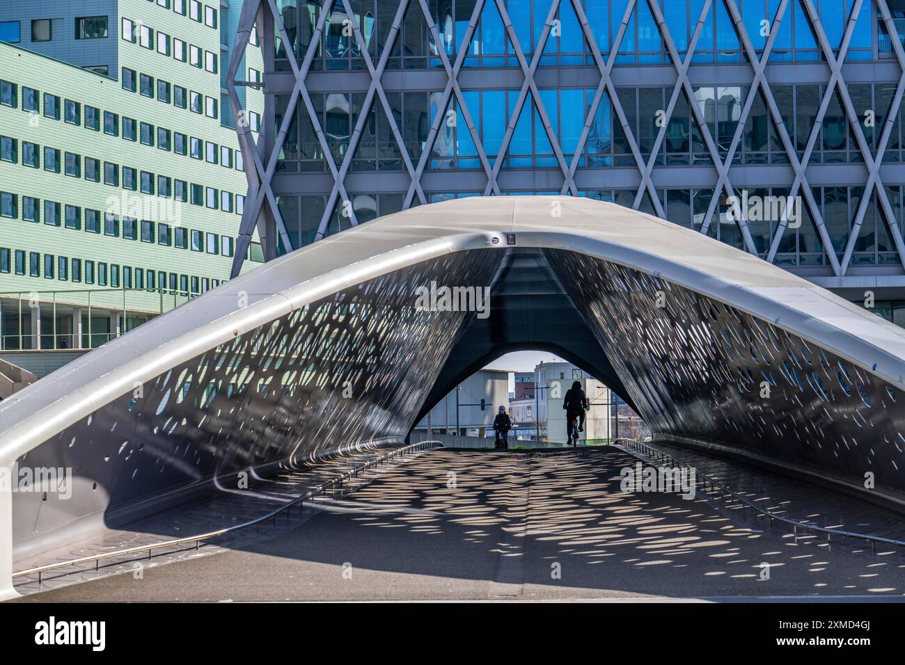 The Parkbruk, cycle and pedestrian bridge in the city centre of Antwerp ...