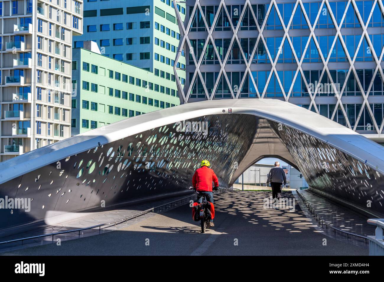 The Parkbruk, cycle and pedestrian bridge in the city centre of Antwerp ...
