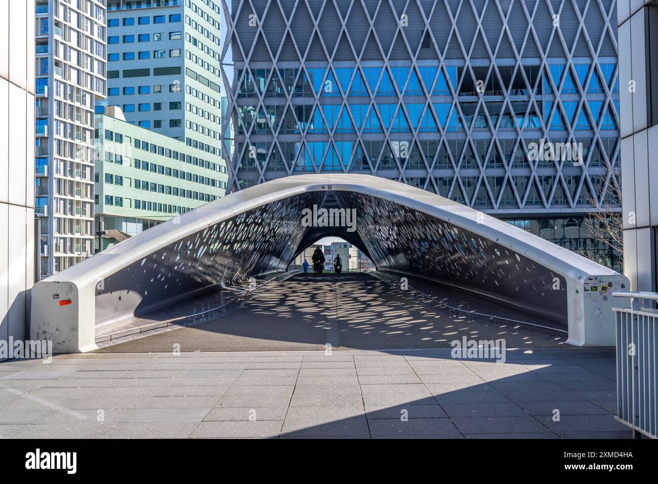 The Parkbruk, cycle and pedestrian bridge in the city centre of Antwerp ...