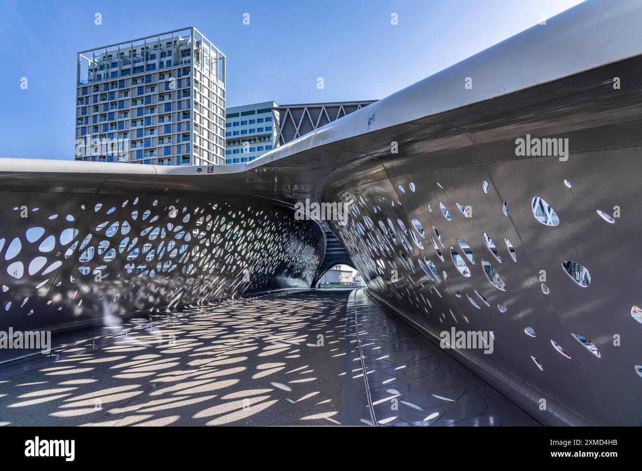 The Parkbruk, cycle and pedestrian bridge in the city centre of Antwerp ...