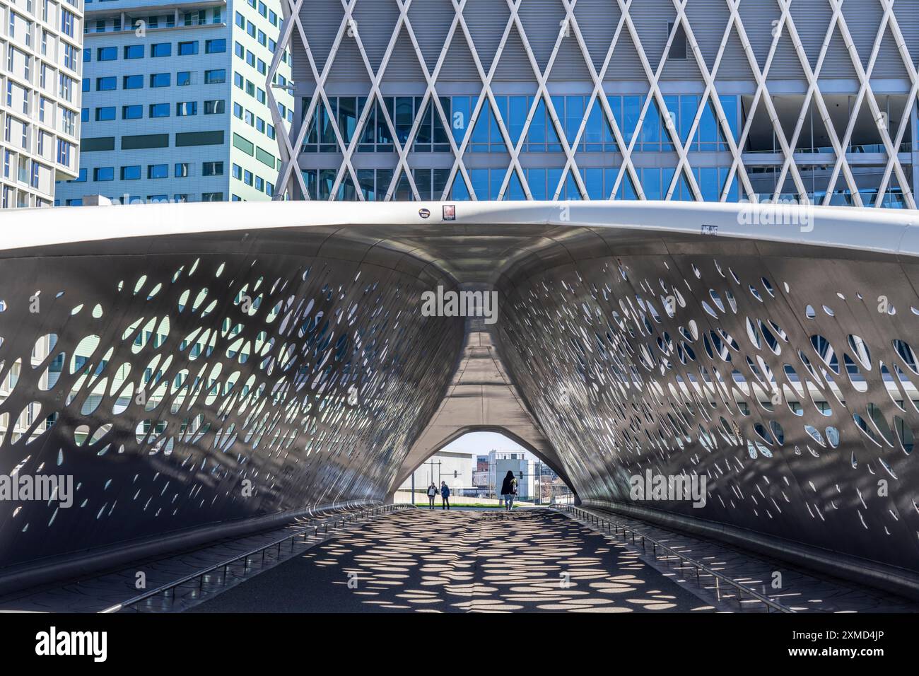 The Parkbruk, cycle and pedestrian bridge in the city centre of Antwerp ...