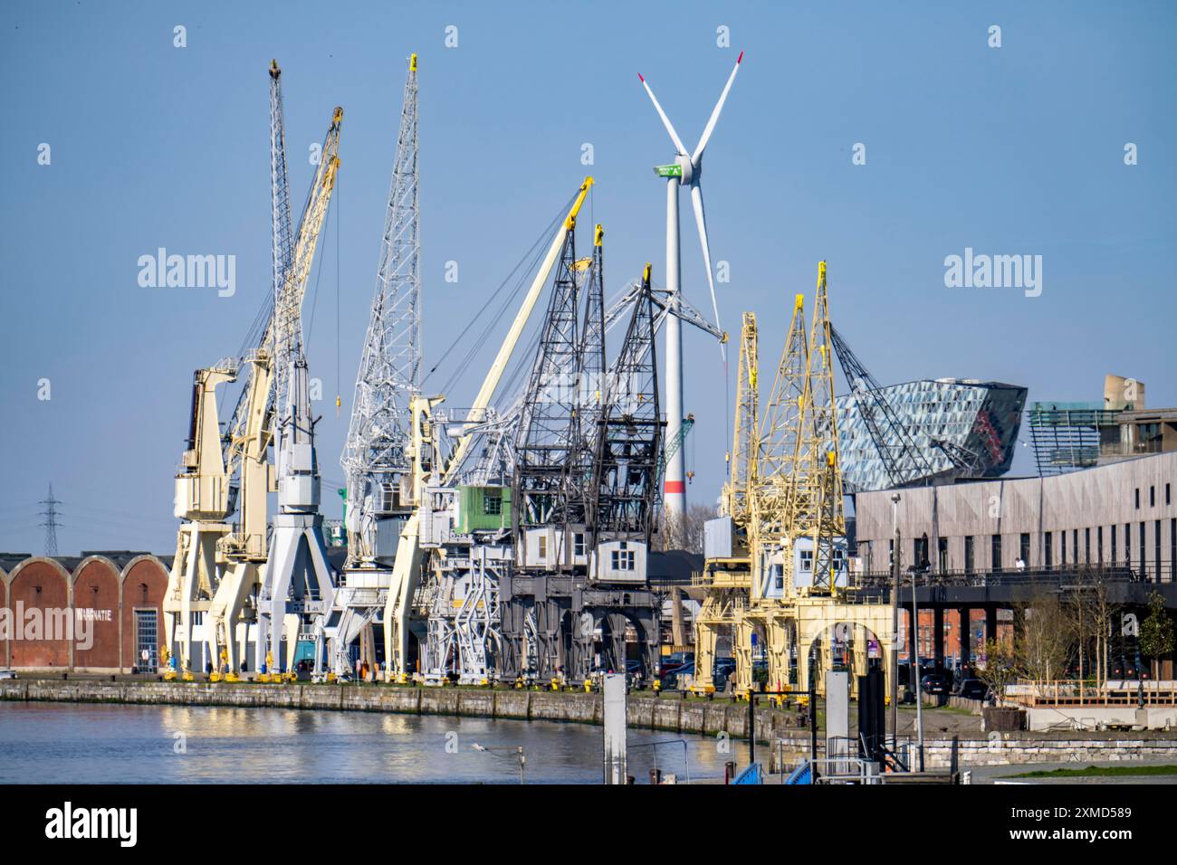 Harbour cranes on the Scheldekai, the world's largest collection of ...