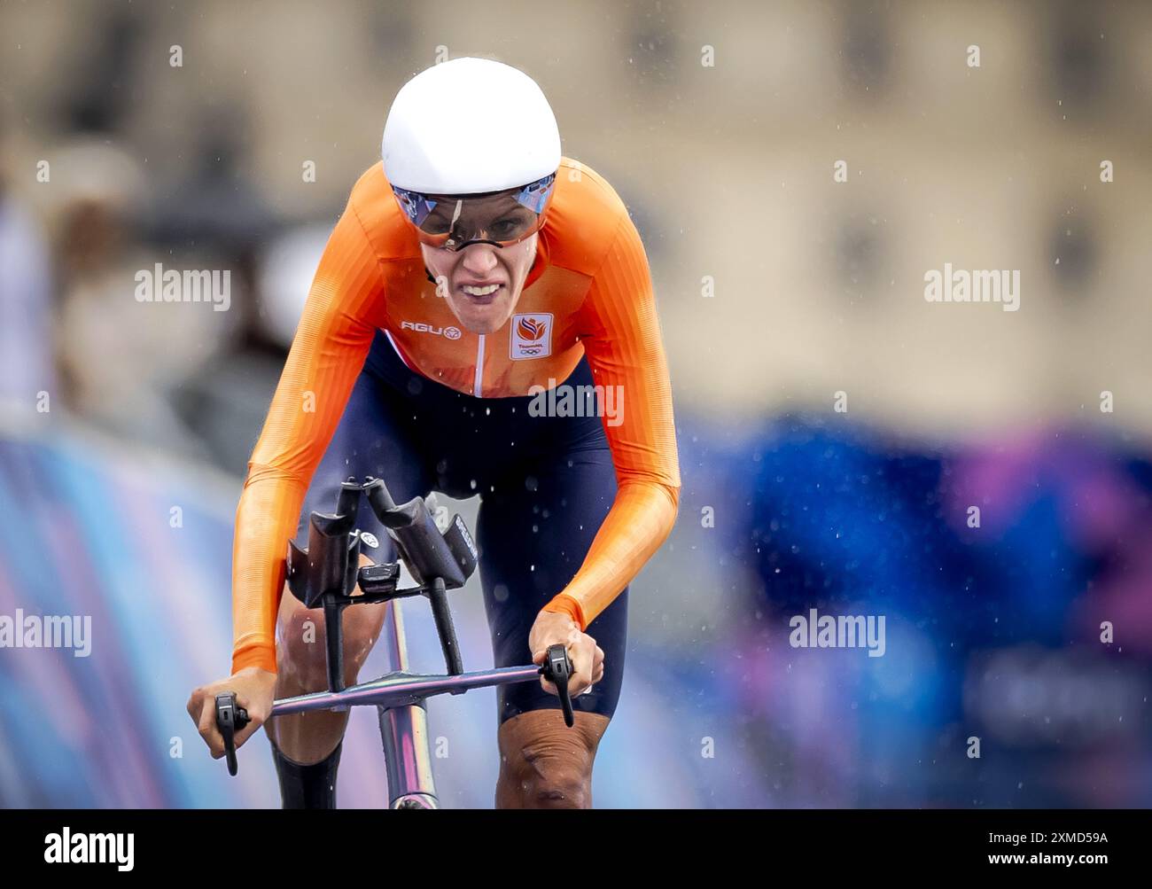 PARIS - Ellen van Dijk crosses the finish line during the women's ...