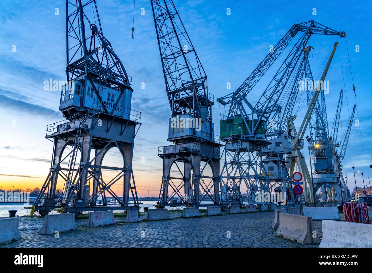 Harbour cranes on the Scheldekai, the world's largest collection of ...