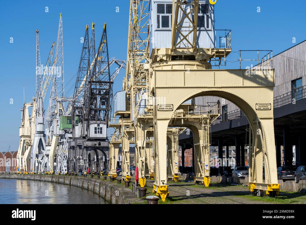 Harbour cranes on the Scheldekai, the world's largest collection of ...