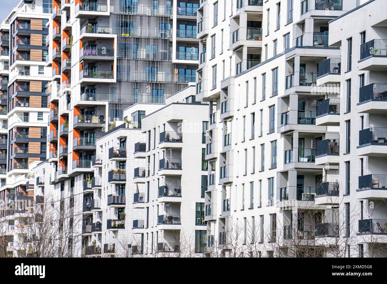 Modern residential neighbourhood along Toulouser Allee, high-rise ...