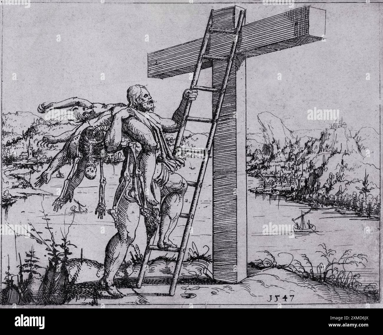 In this 1547 etching by Augustin Hirschvogel, Christ is portrayed ...