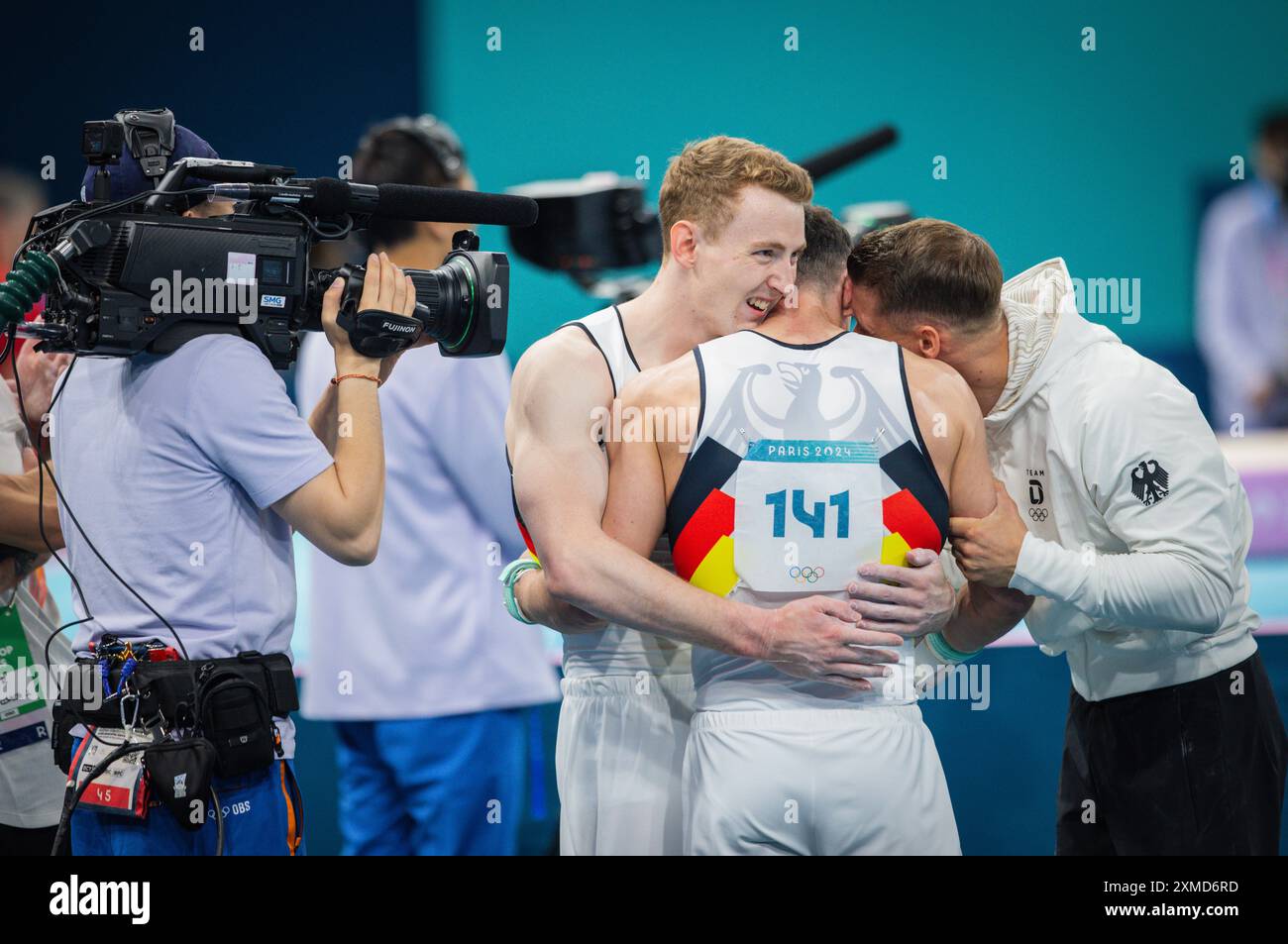 Paris, France. 27th Jul 2024. Nils Dunkel, Andreas Tuba, Lukas Dauser ...