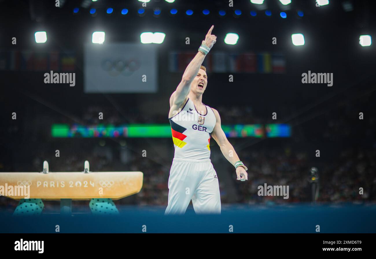 Paris, France. 27th Jul 2024. Nils Dunkel (Germany) Paris 2024 Olympic Games Artistic Gymnastics ...
