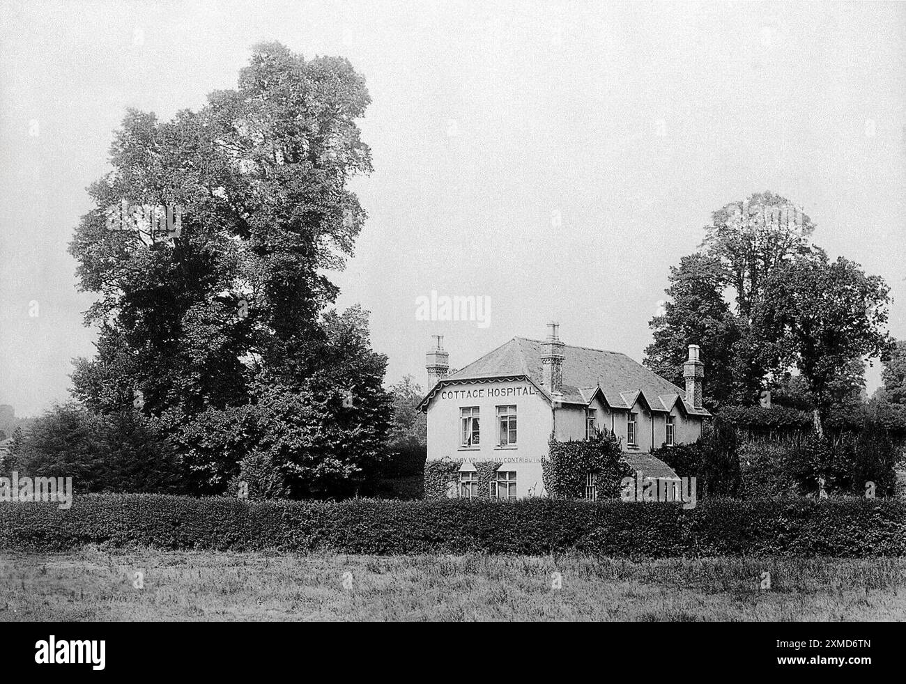 This historical depiction showcases the charming cottage hospital ...