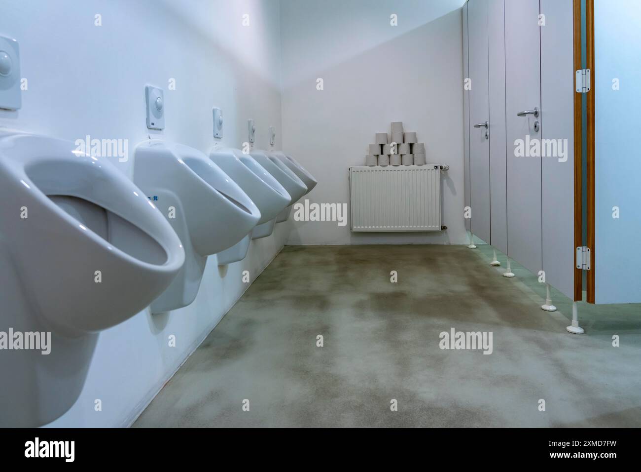 Men's toilets, urinals, urinal and toilet cubicles Stock Photo - Alamy