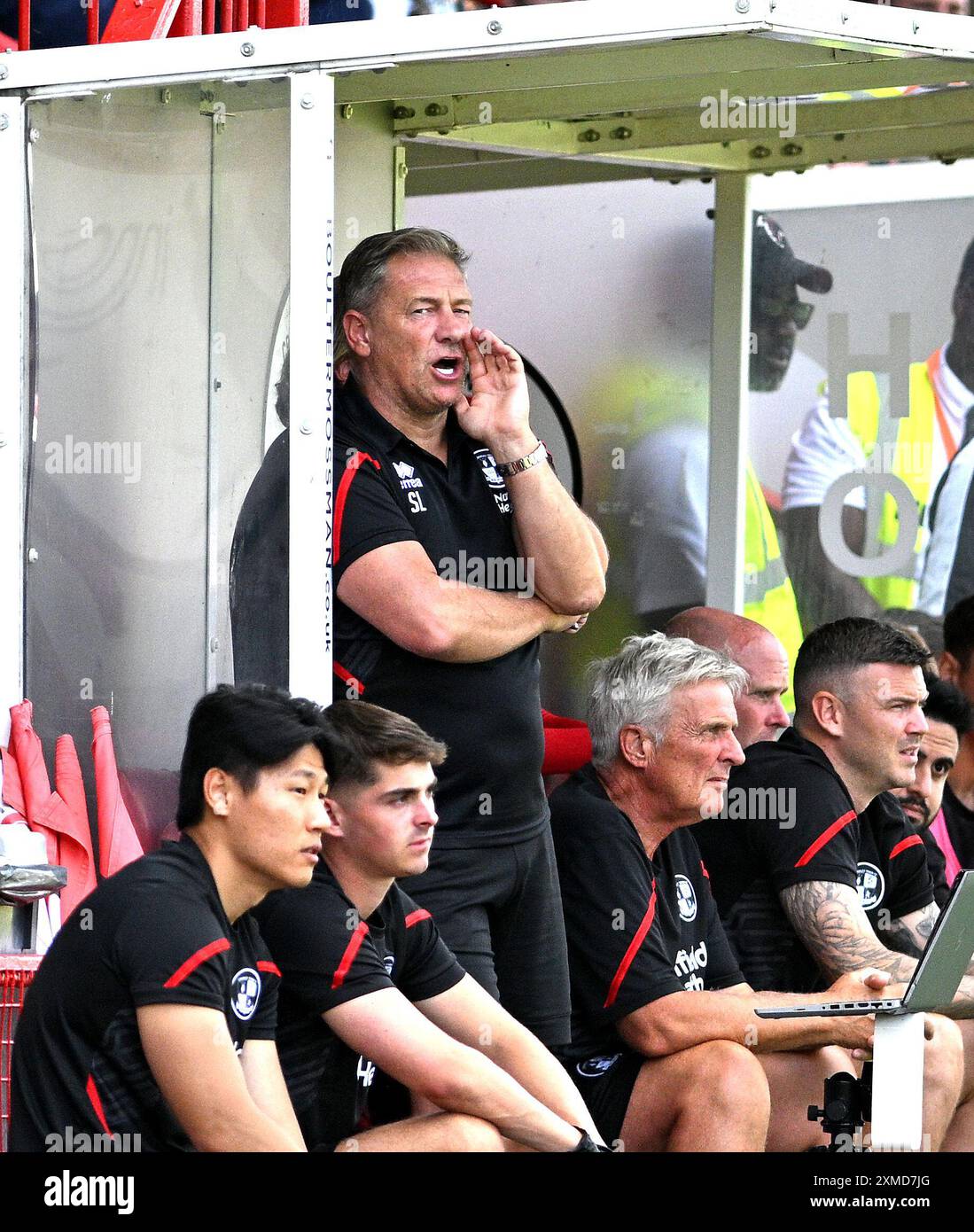 Crawley Town Manager Scott Lindsey during the pre-season friendly match ...