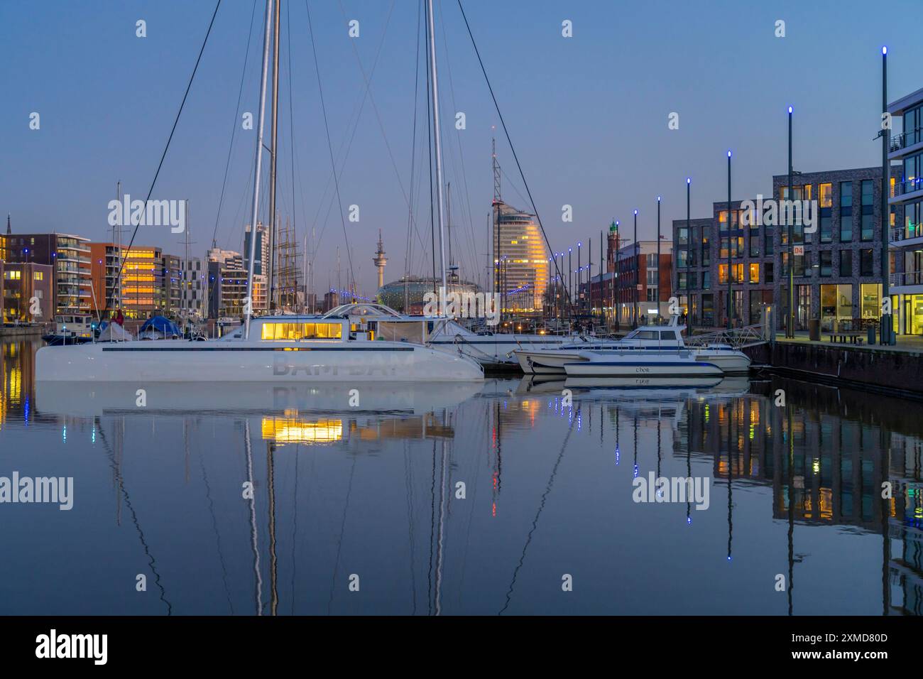 New harbour, harbour basin, harbour district, residential buildings ...