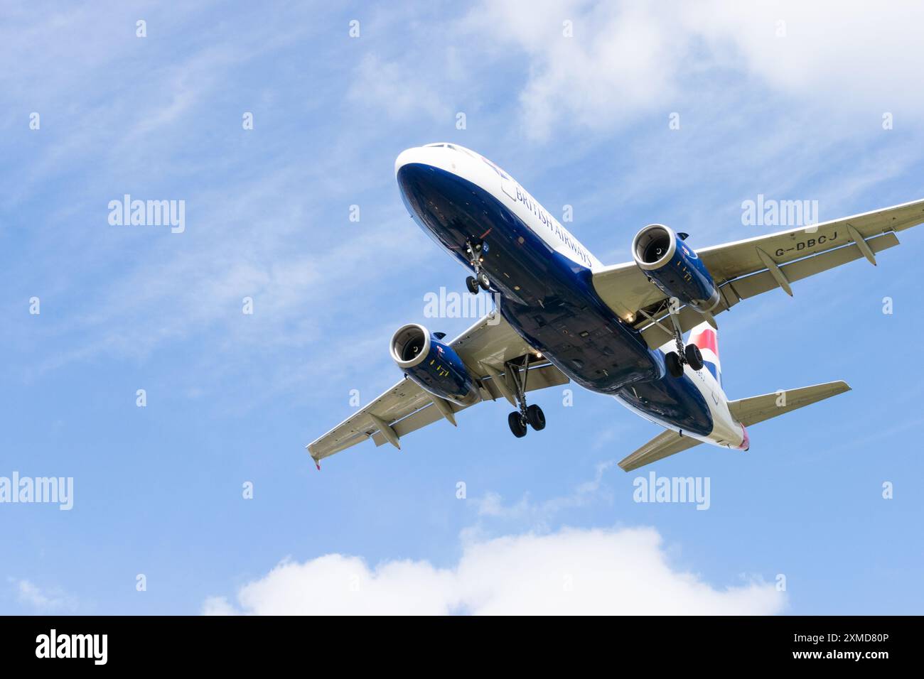 British Airways plane landing at Heathrow international airport. LONDON ...