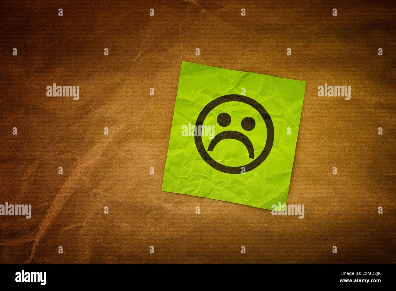Sad face sign on adhesive note hi-res stock photography and images - Alamy