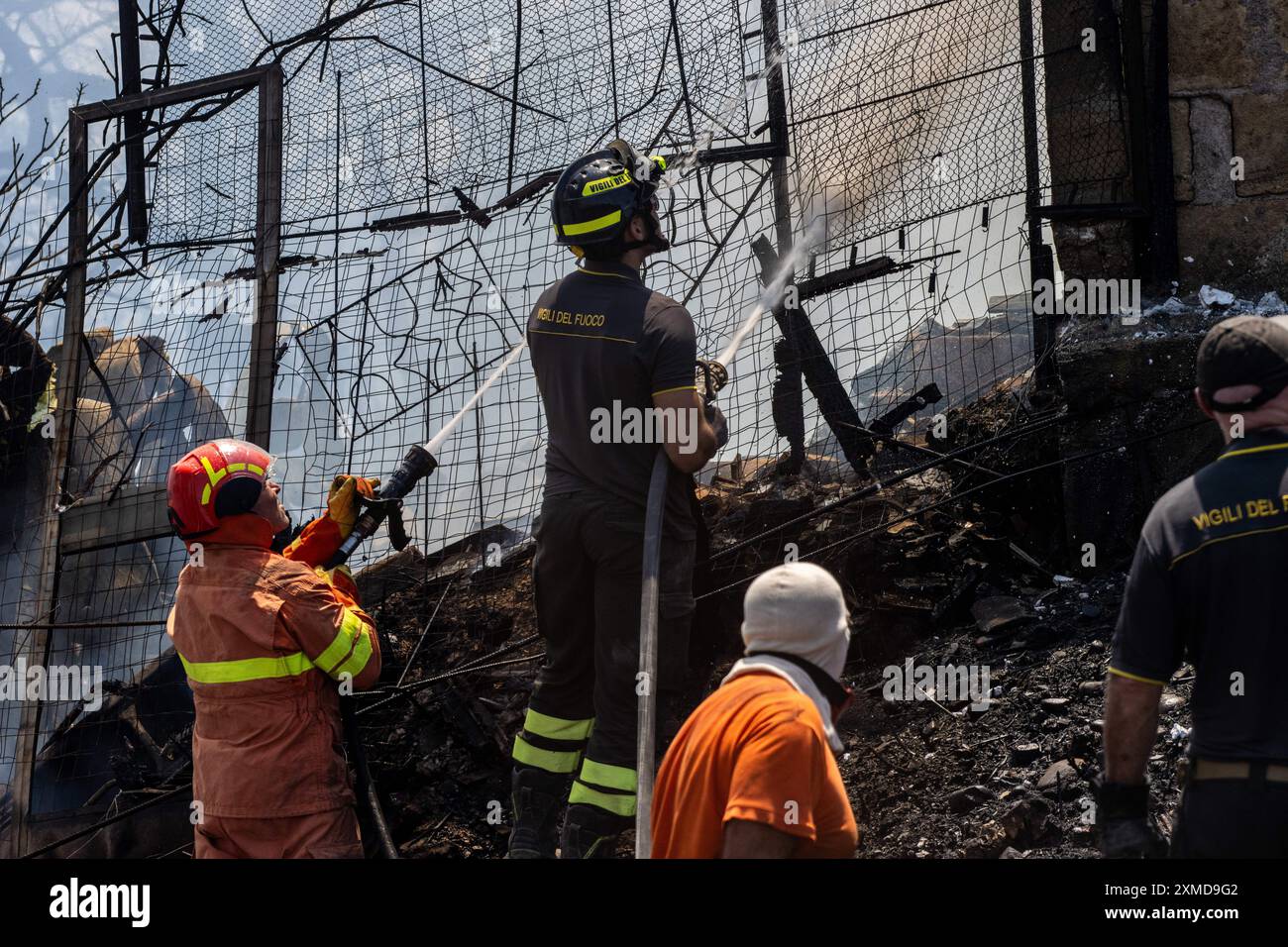 July 20, 2024, Castellammare Del Golfo, Sicily, Italy: Firefighters are ...