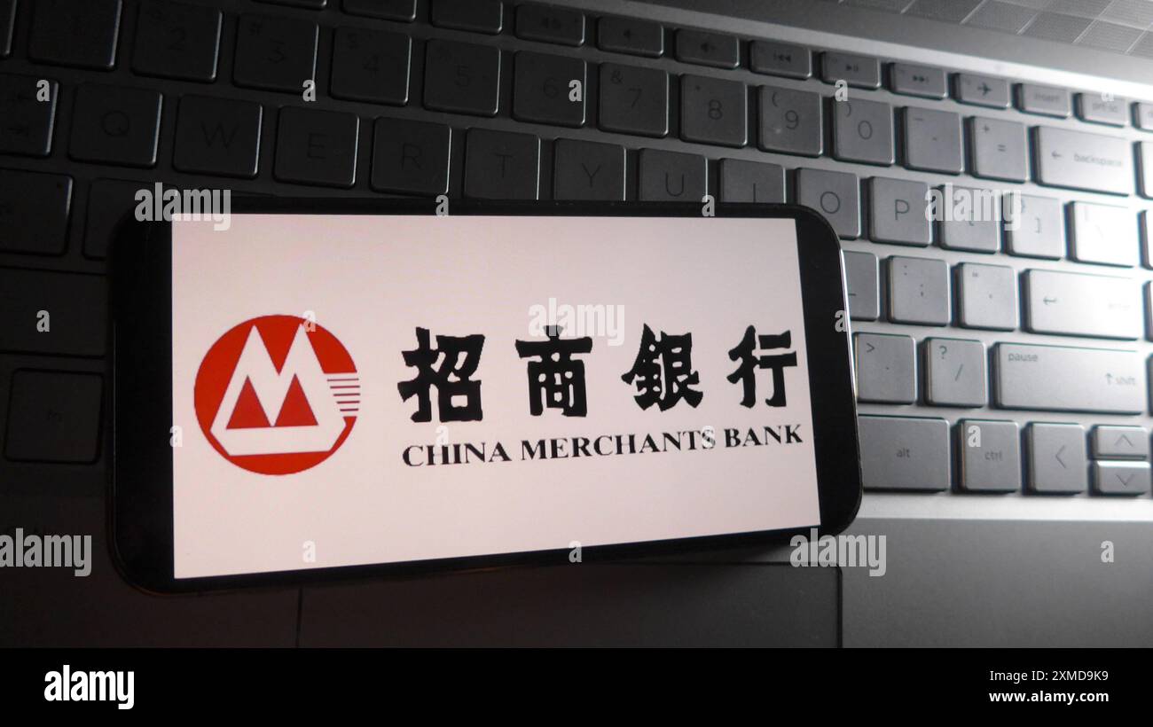 In this photo illustration, China Merchants Bank logo is displayed on a ...