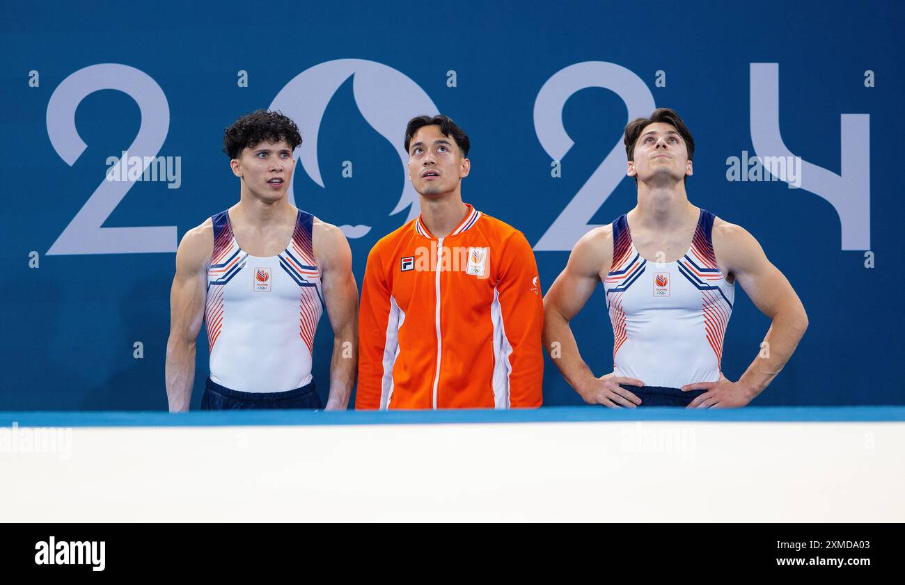 PARIS - Jermain Gruenberg, Loran de Munck and Frank Rijken in action ...