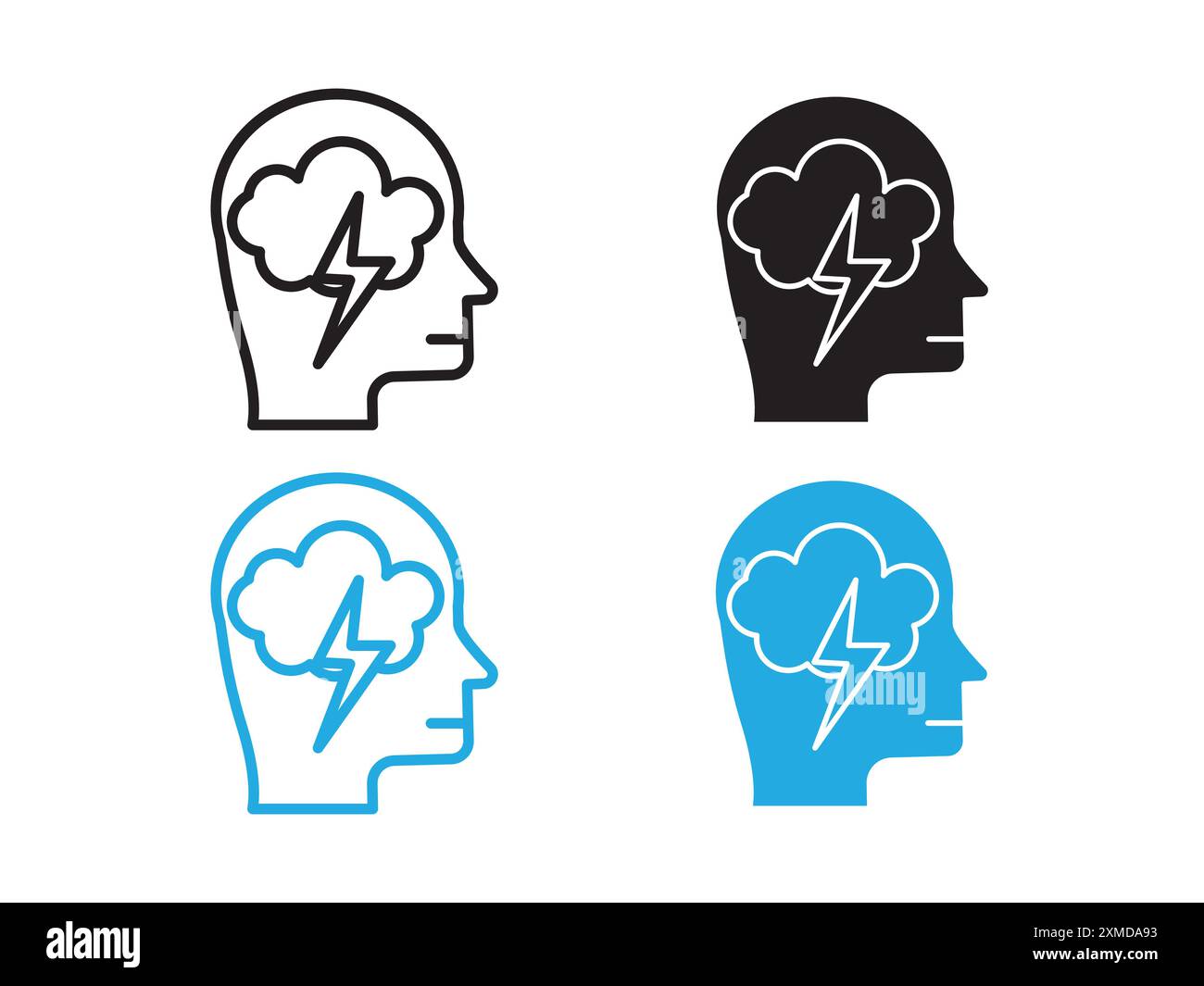 Anxiety icon vector line logo mark or symbol set collection outline ...