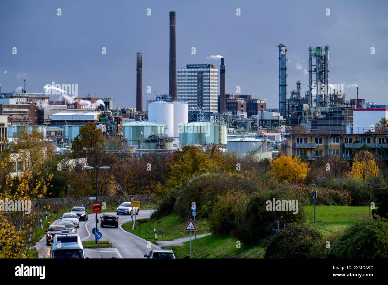 Backdrop of Chempark Leverkusen, Bayer Leverkusen, chemical park ...