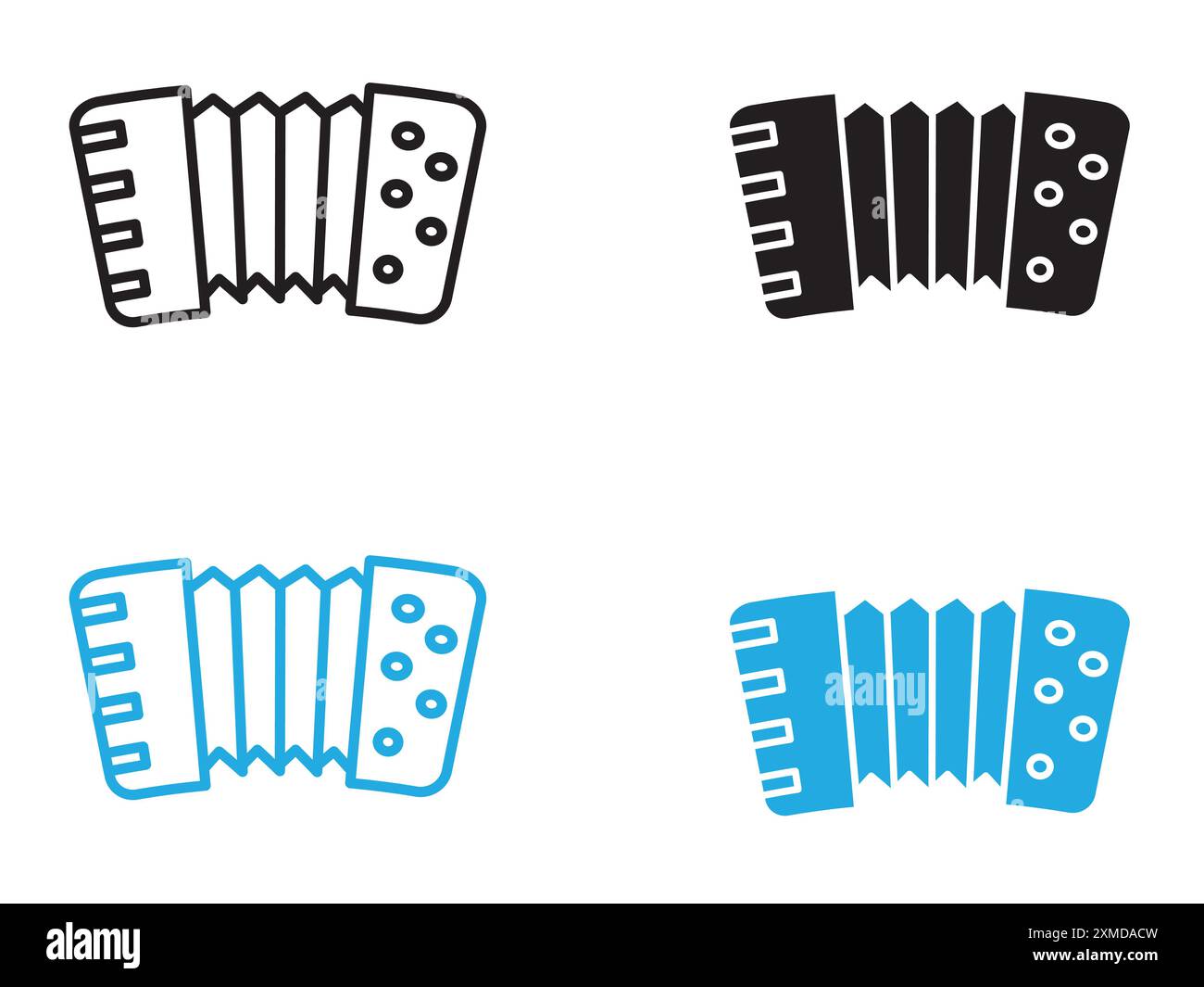 Accordion icon vector line logo mark or symbol set collection outline ...