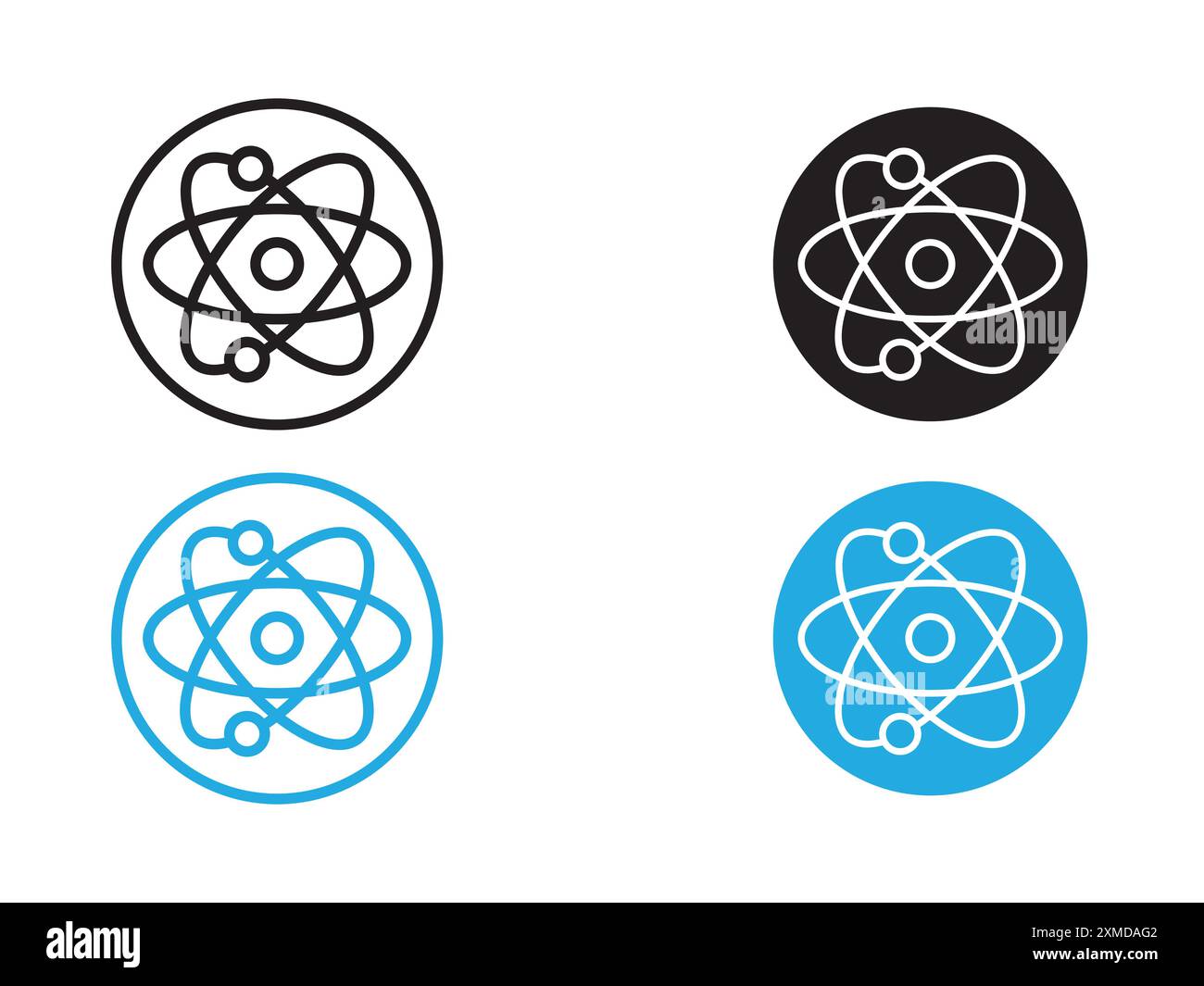 Atom scientific icon vector line logo mark or symbol set collection ...
