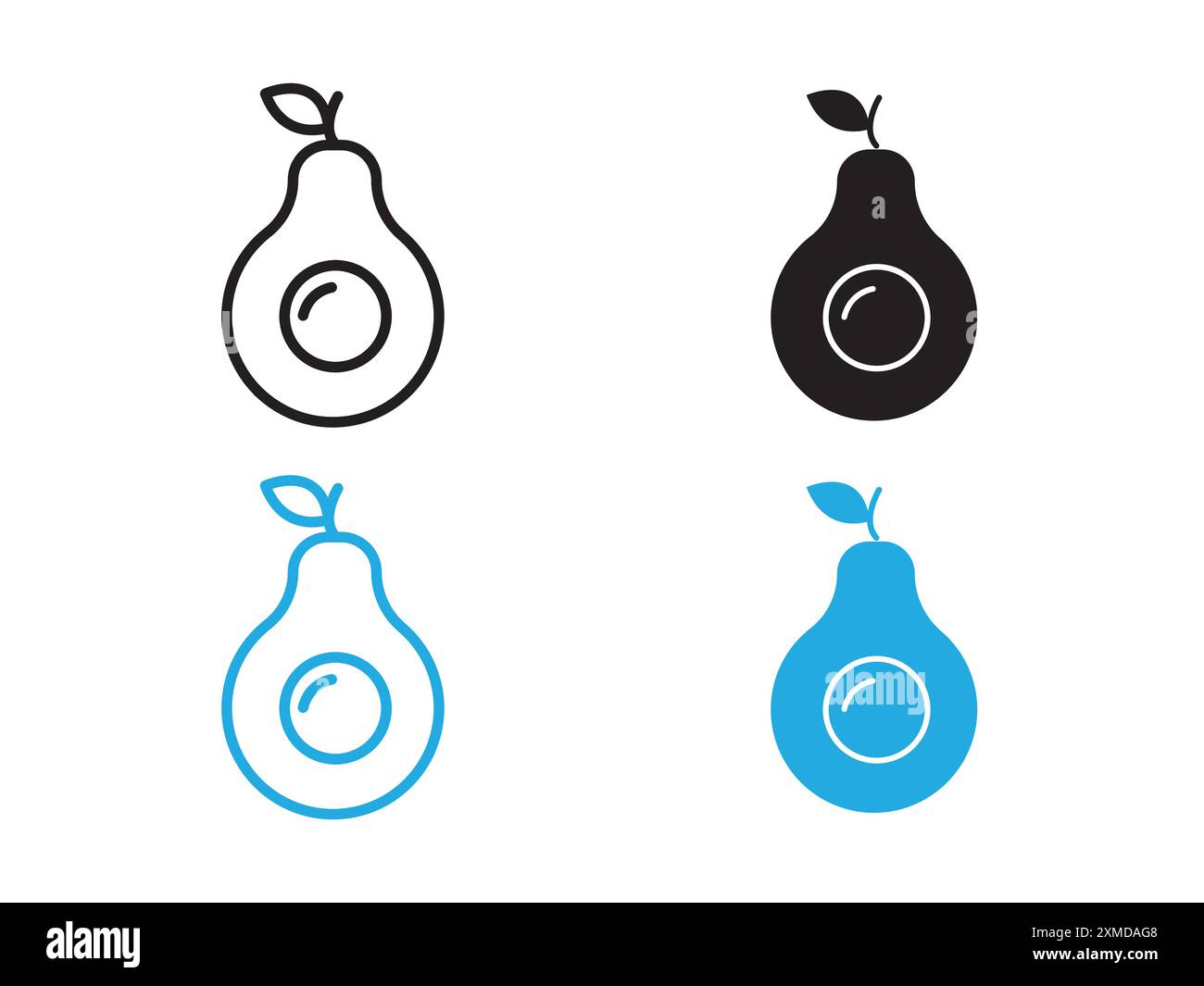 Avocado icon outline collection Cut Out Stock Images & Pictures - Alamy