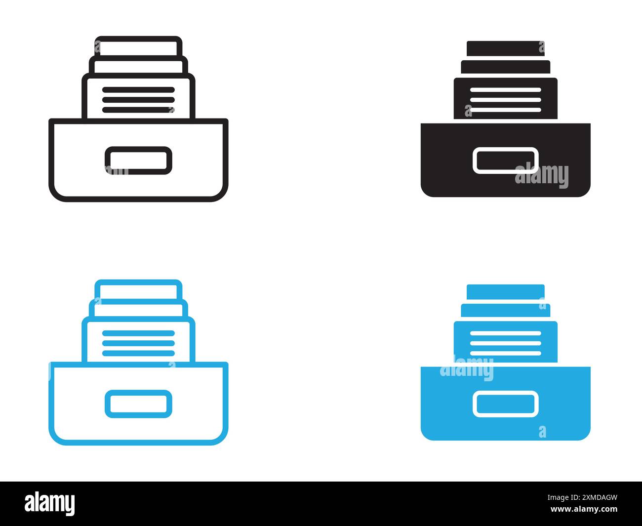 Archive folders icon vector line logo mark or symbol set collection ...