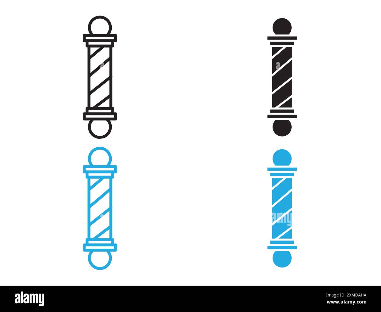 barber pole icon vector line logo mark or symbol set collection outline ...
