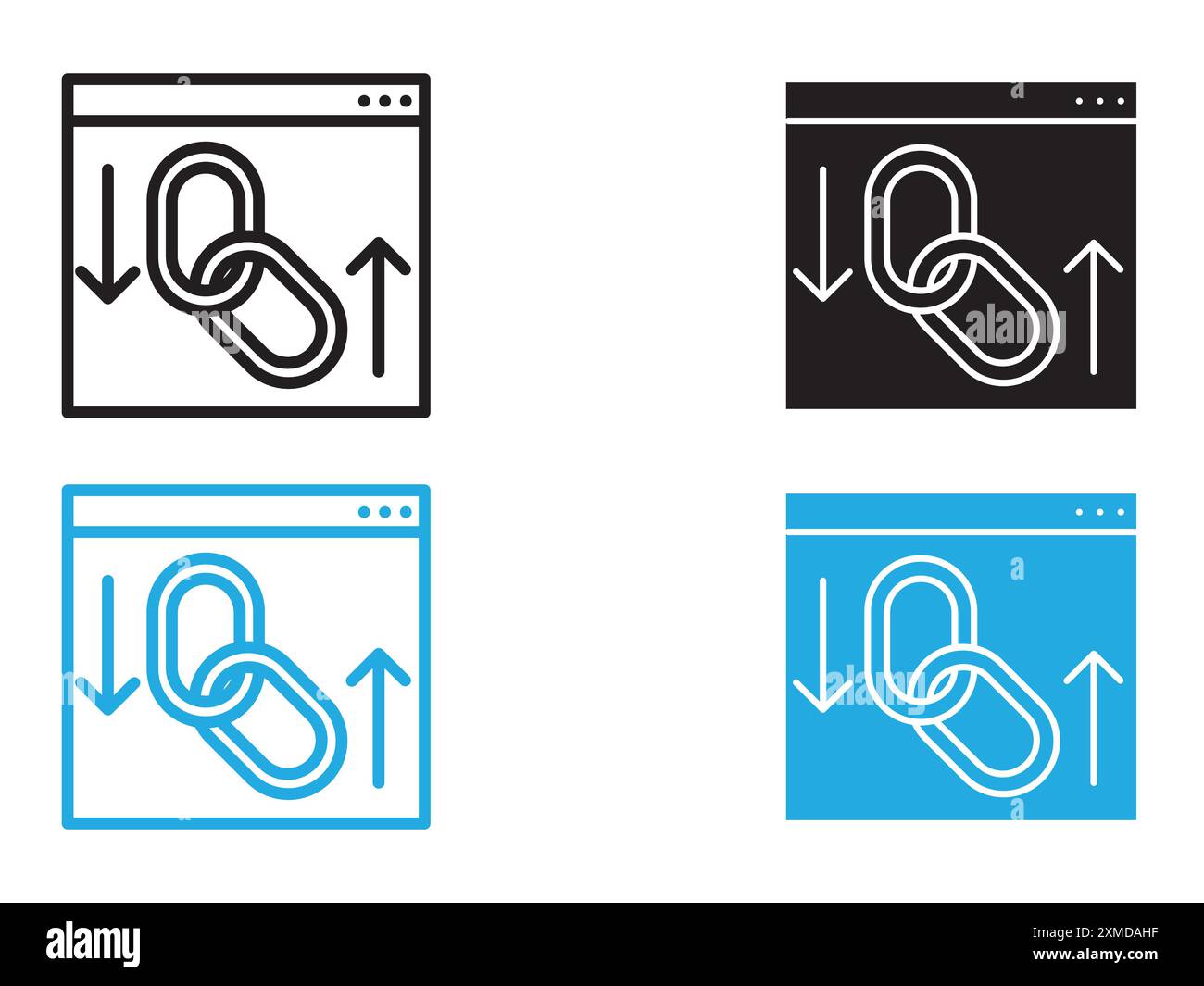 Backlink icon vector line logo mark or symbol set collection outline style Stock Vector Image ...