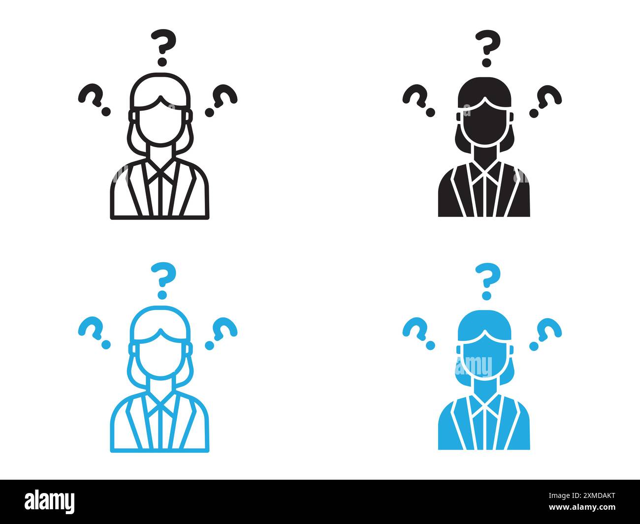 Business Decision Confusion Icon vector line logo mark or symbol set collection outline style ...